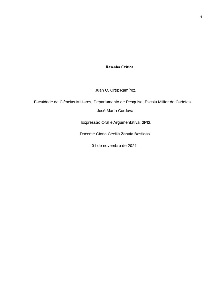 Capa Resenha Crítica. | PDF