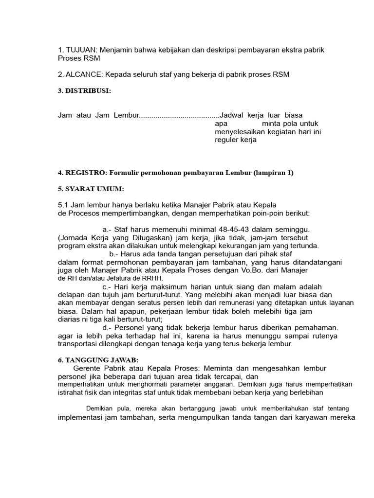 Proses Internal Jam Lembur | PDF