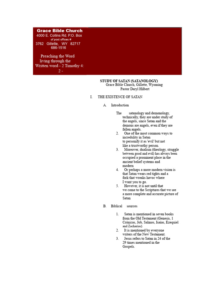 Study of Satan: Key Concepts in Satanology | PDF | Satan | Jesus