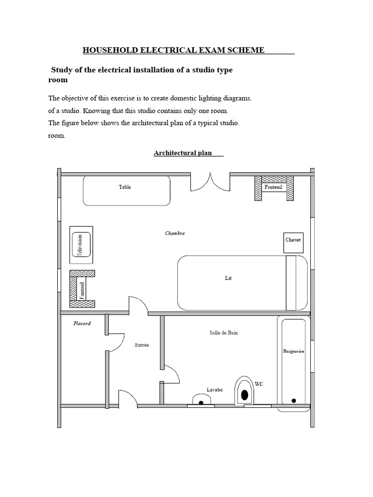 ELECTRICAL SCHEMA EXAMINATION DOMESTIC Civil Engineering 2nd Year | PDF