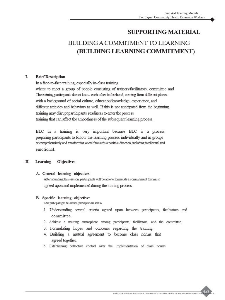 Building Learning Commitment in Training | PDF | Learning | Goal