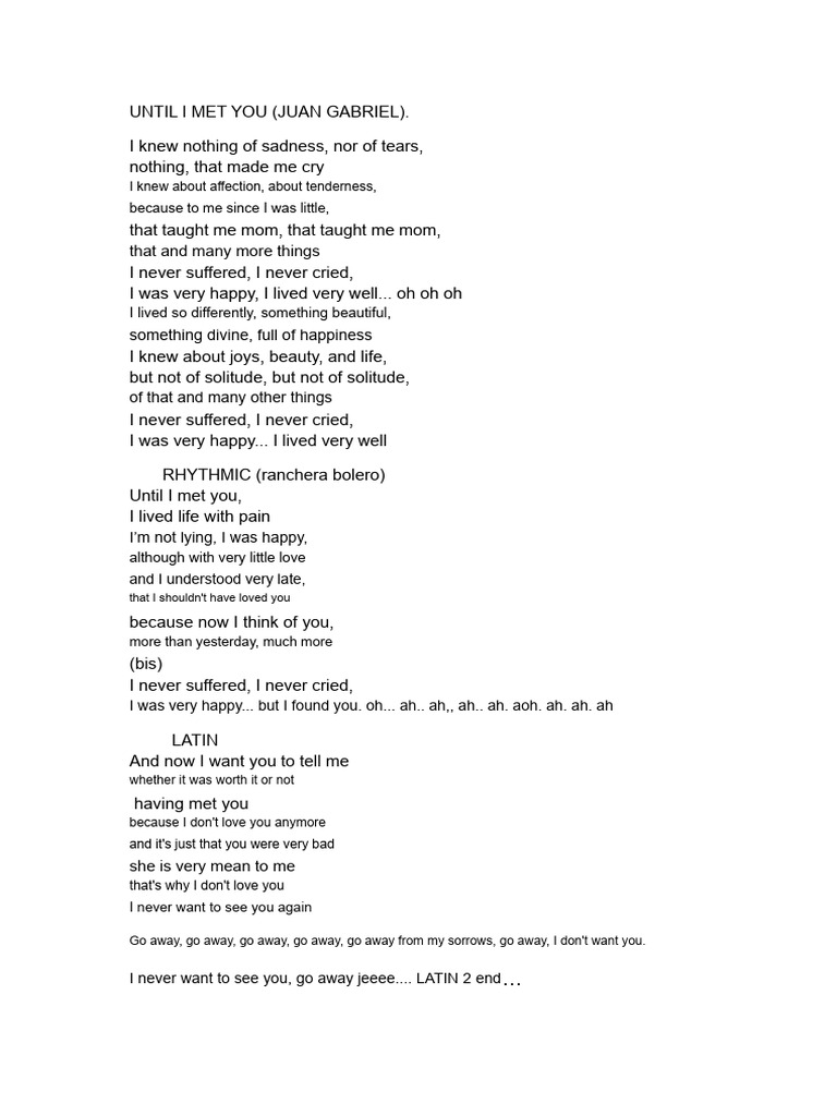 Until I Met You Lyrics | PDF