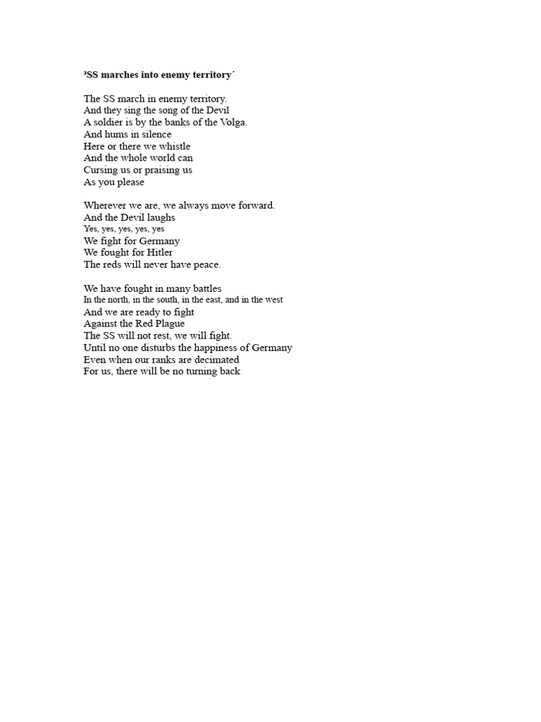 SS Marching Songs and Battle Calls | PDF | Nazi Germany | Schutzstaffel