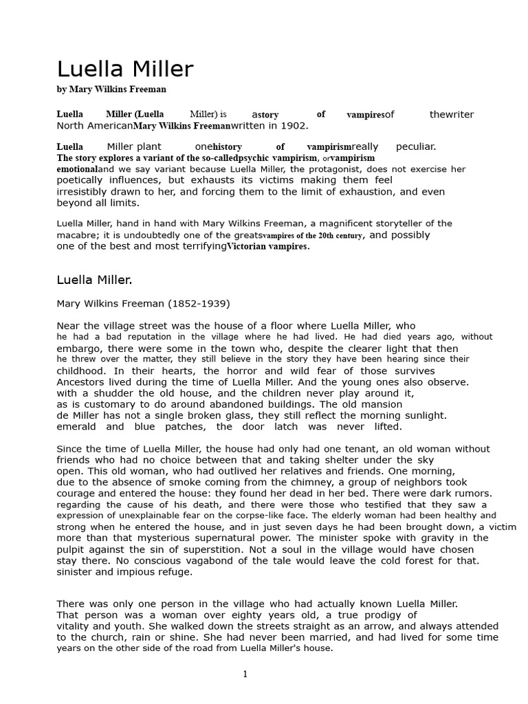 The Haunting Tale of Luella Miller | PDF