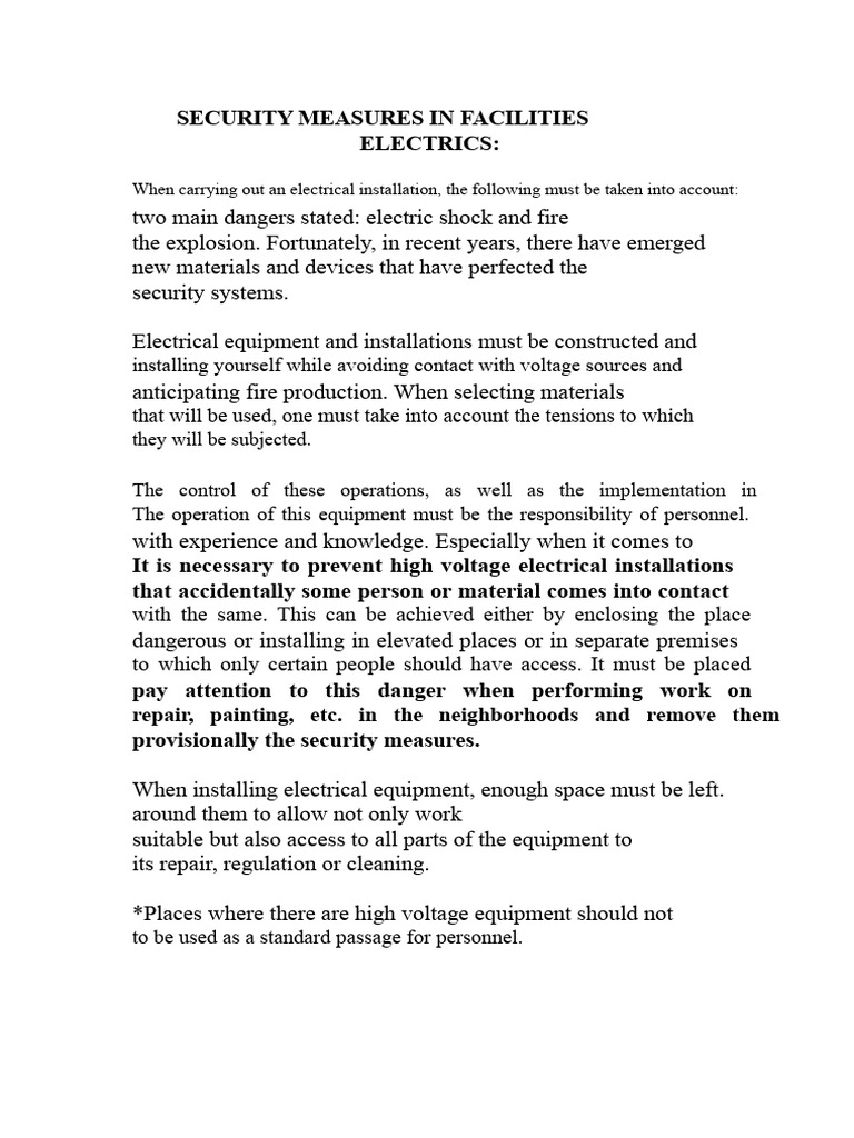 Electrical and Network Security Measures | PDF | Computer Network ...