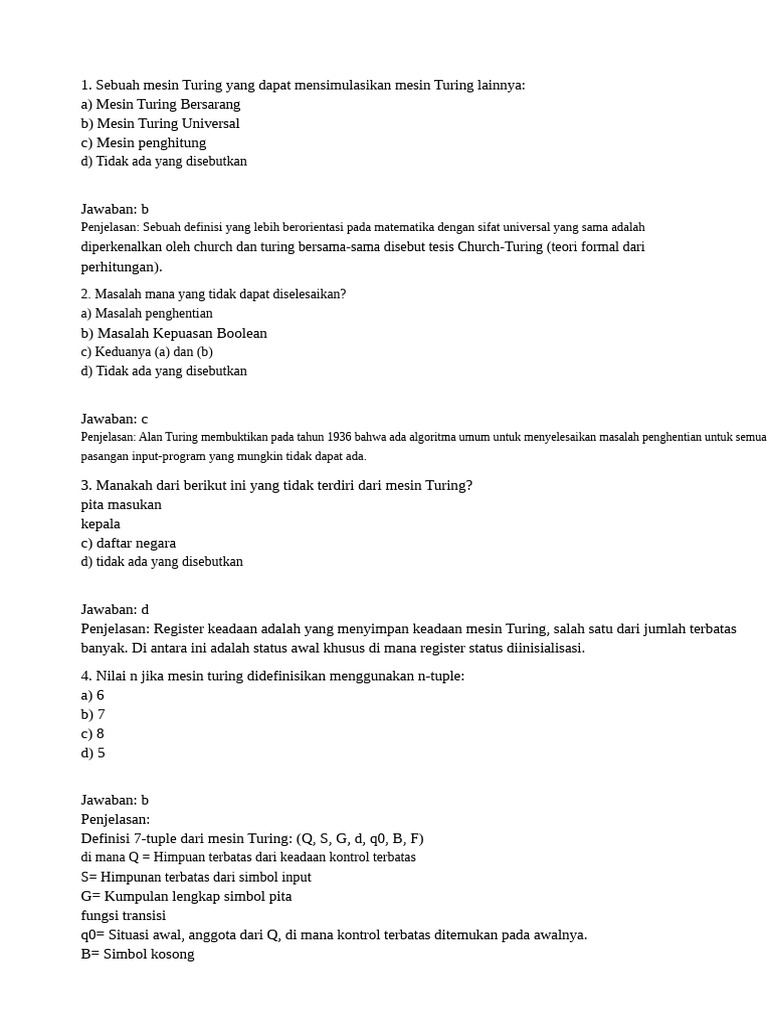 Bit Mesin Turing | PDF