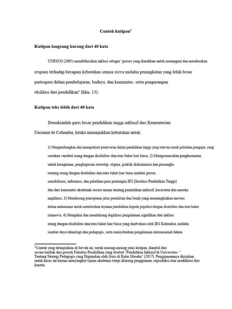 Norma APA - Contoh Kutipan | PDF