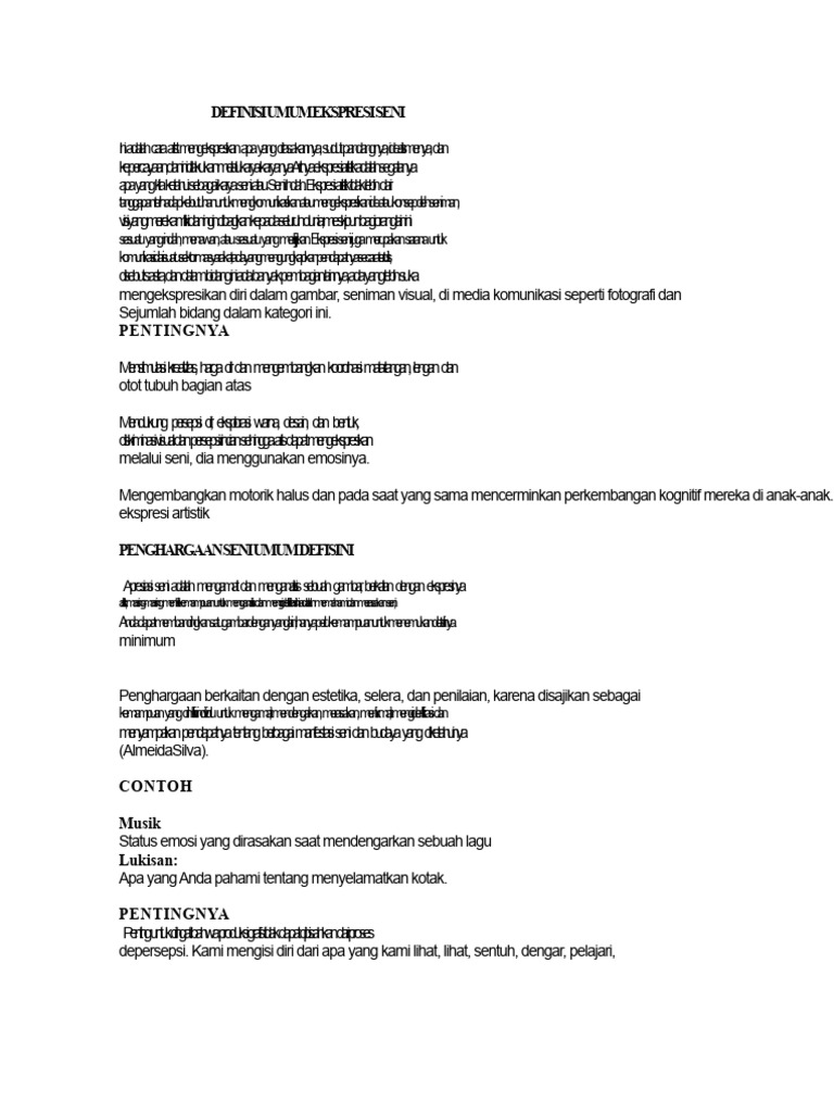 Definisi Ekspresi Artistik Umum | PDF