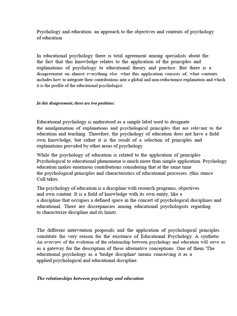 Understanding Educational Psychology's Role | PDF | Psychology ...