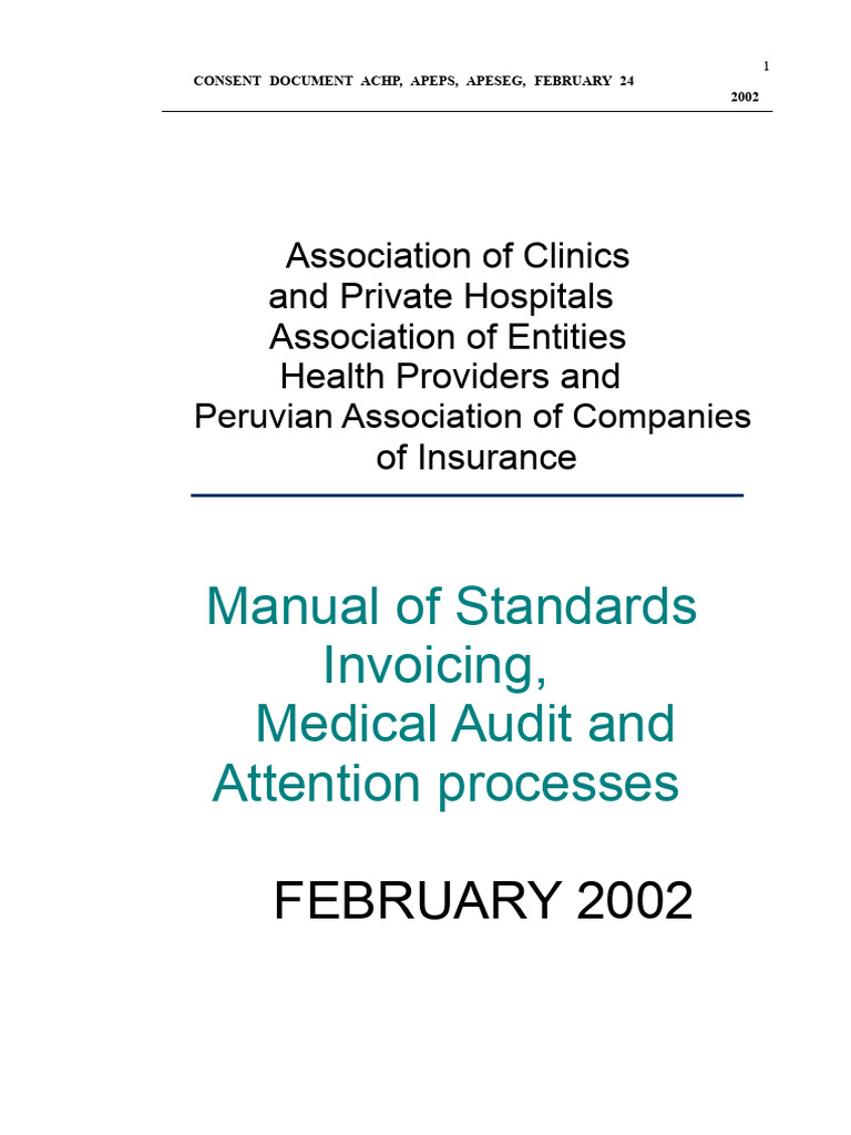 Manual of Standards and Billing | PDF | Surgery | Hospital