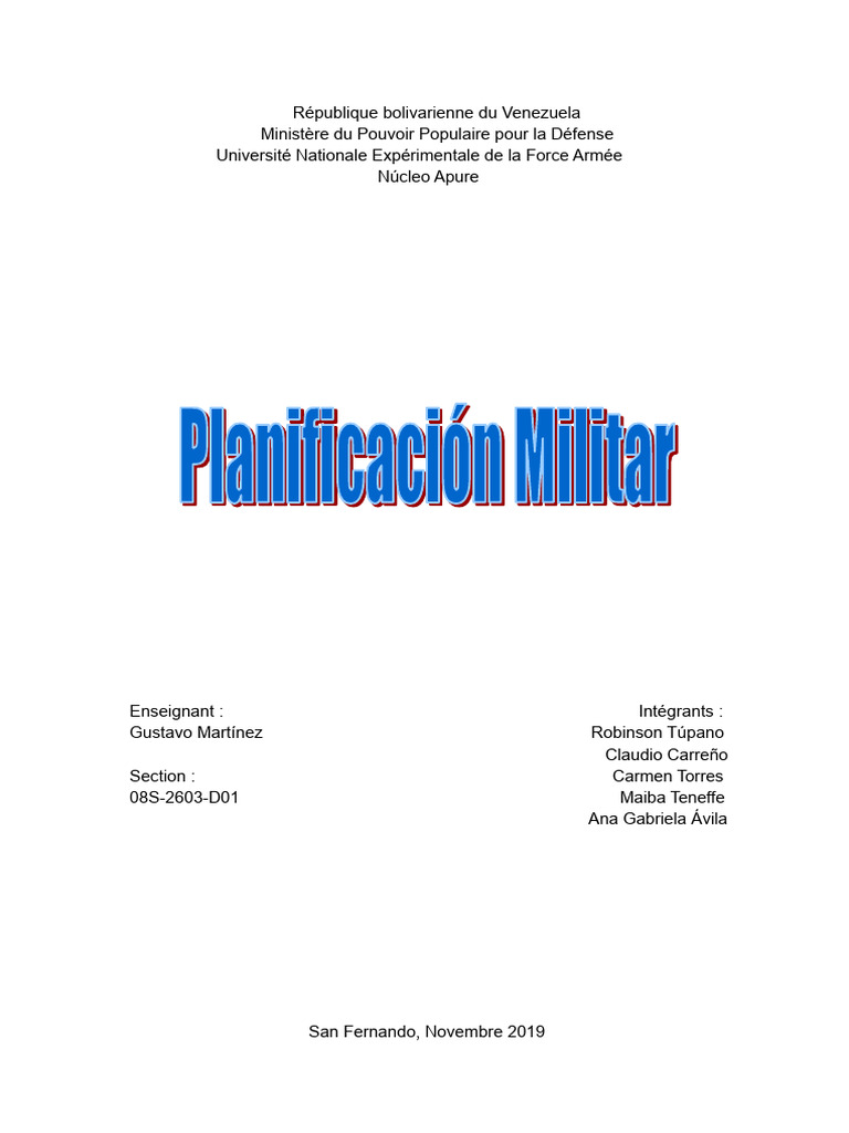 Planification Militaire : Processus et Étapes | PDF | Planification