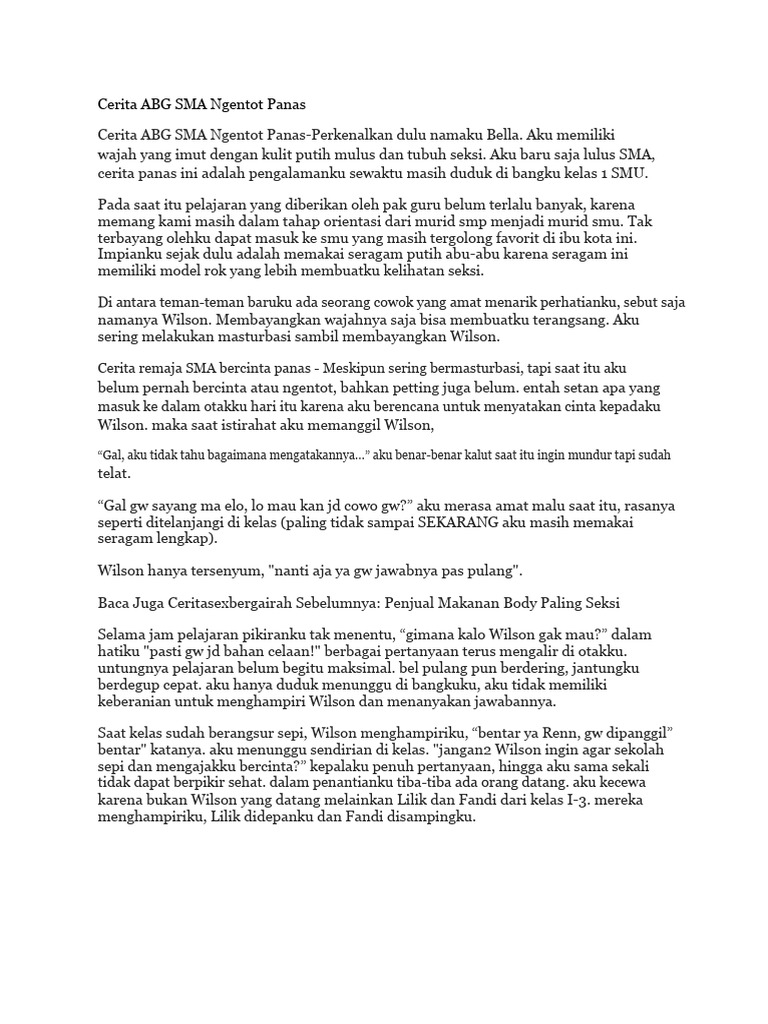 Cerita ABG SMA Ngentot Panas | PDF
