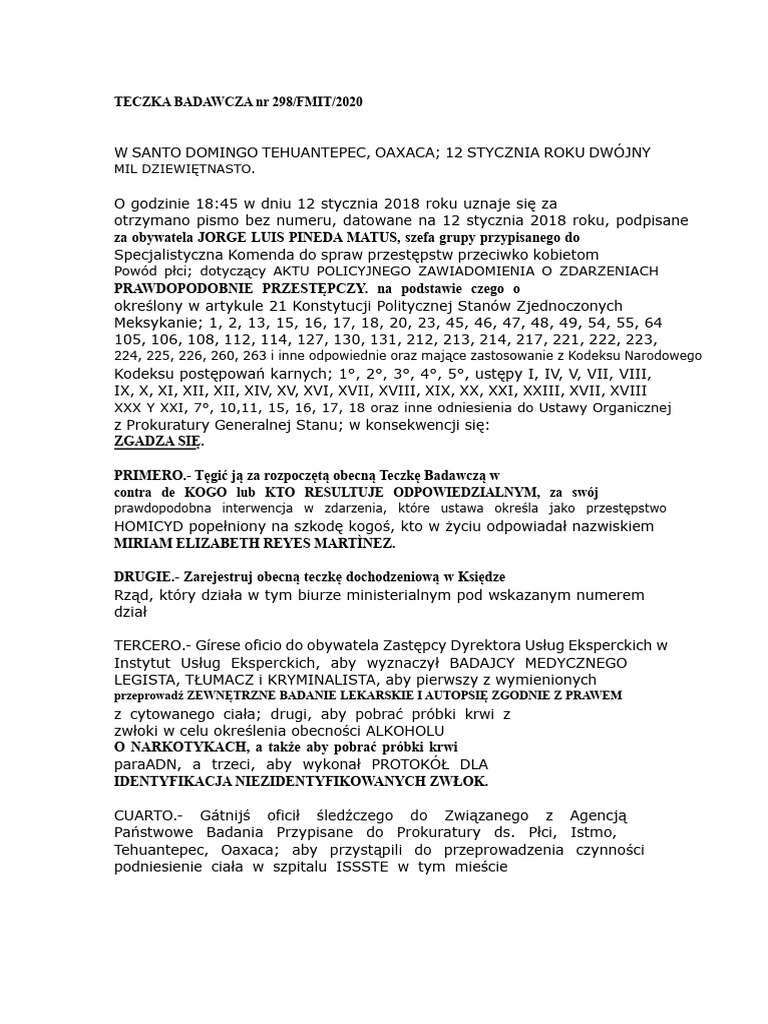 Foldera Śledcza NR | PDF