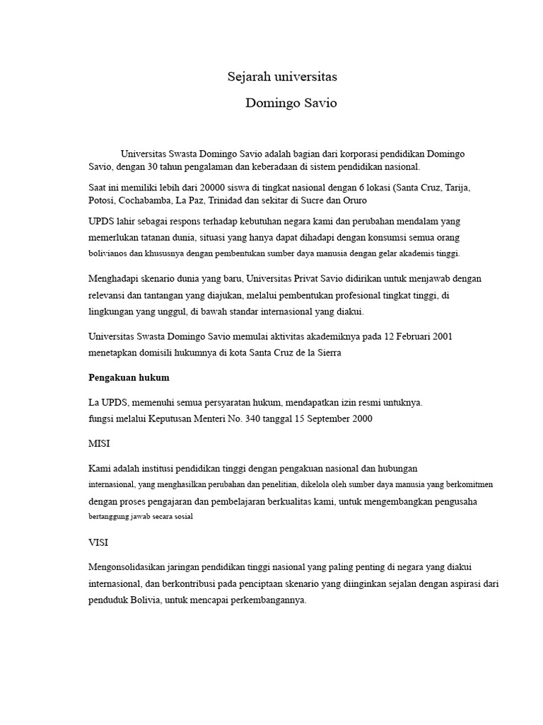 Sejarah Universitas Upds | PDF