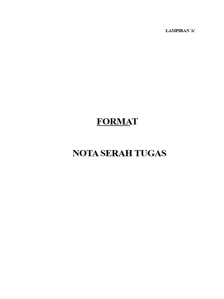 Nota Serah Tugas Guru Penyelaras ICT/ Guru Data | PDF