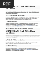 ASTM A992 Steel Properties Overview | PDF