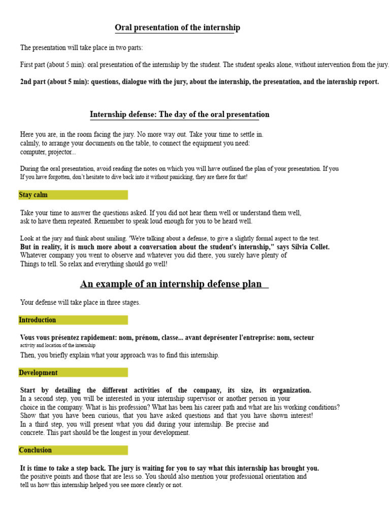 Internship Oral Presentation Guide | PDF | Psychology | Psychological ...