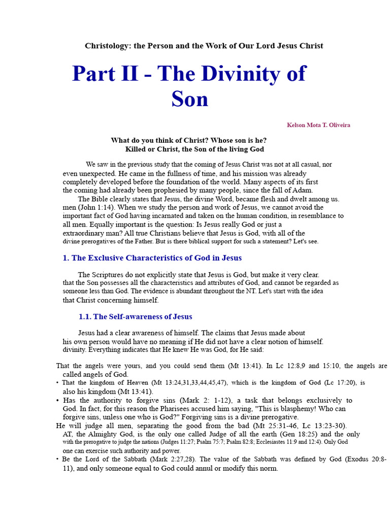 Divine Attributes of Jesus Christ | PDF | Jesus | Gospel Of John