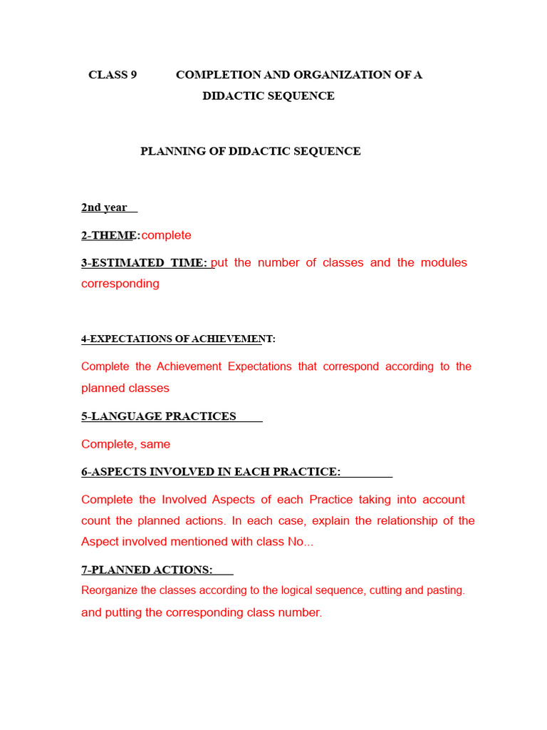 Teaching Sequence Planning 1 | PDF | Cognition | Communication