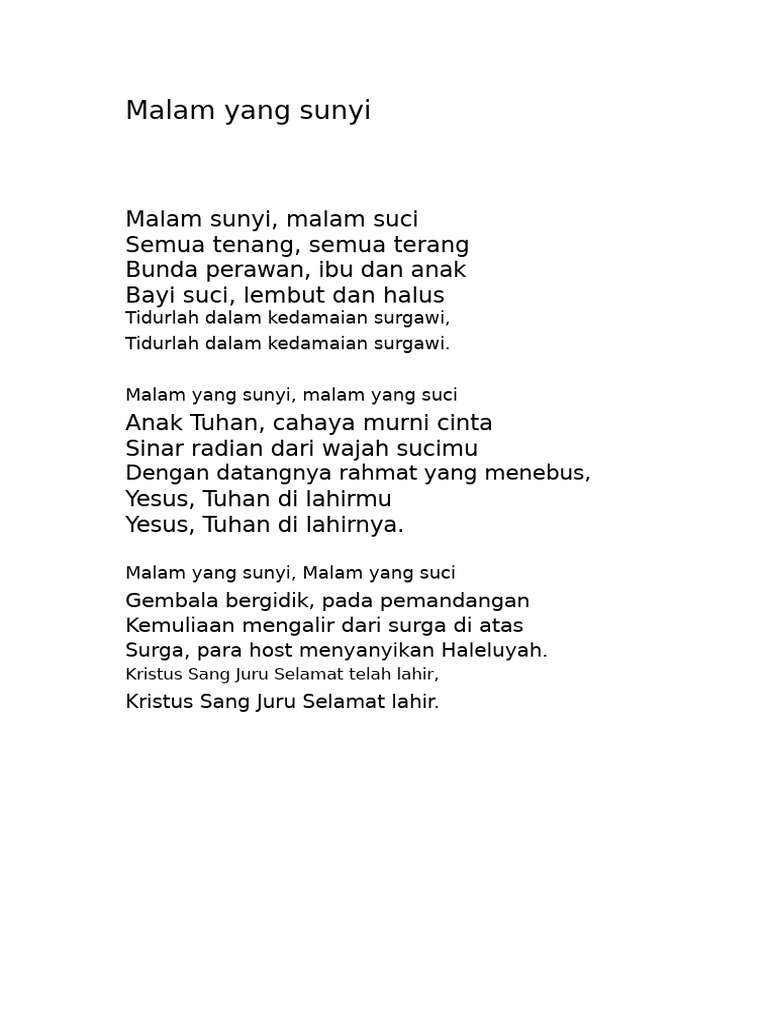 Malam Yang Sunyi | PDF