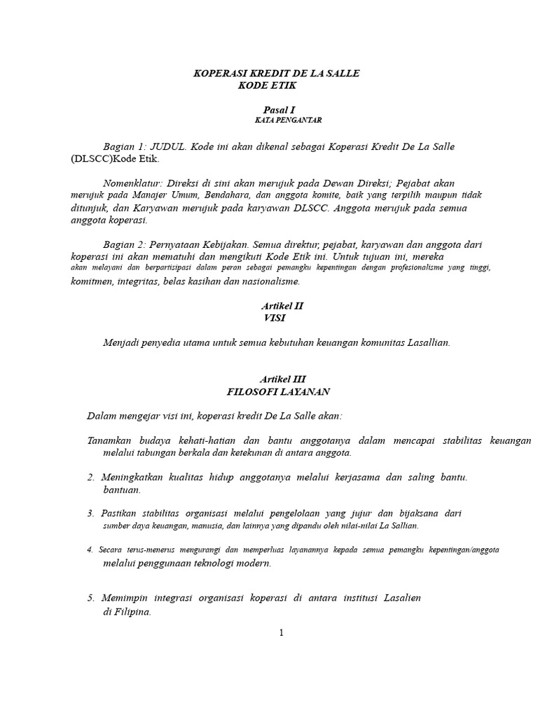 DLSCC Kode Etik PDF | PDF