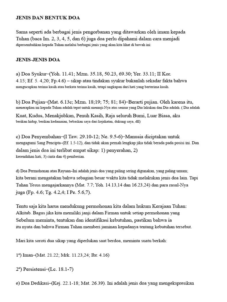 Jenis-jenis Doa dalam Iman Kristen | PDF