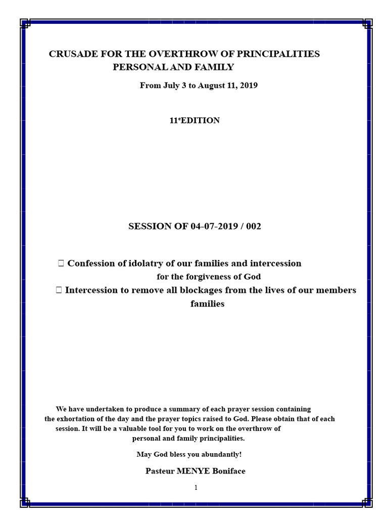 Intercession For Our Families | PDF | Jesus | God