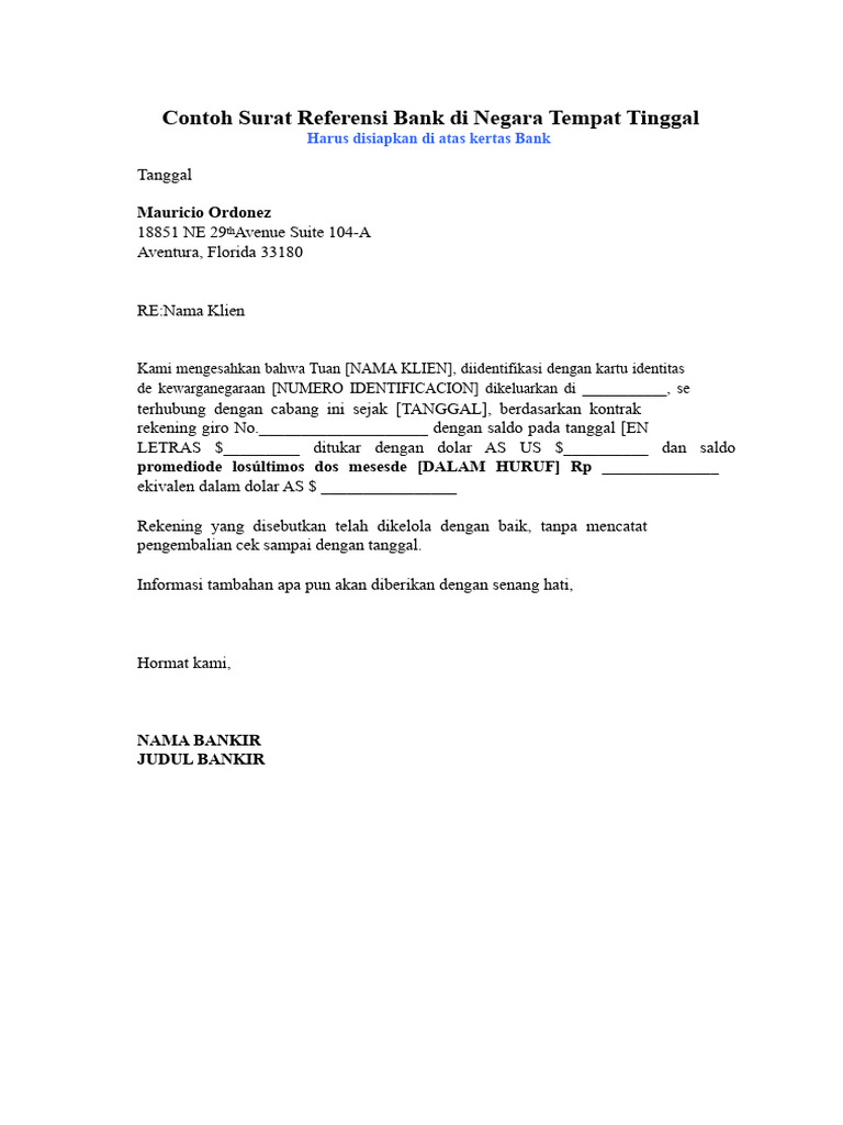 CONTOH Referensi Bank | PDF