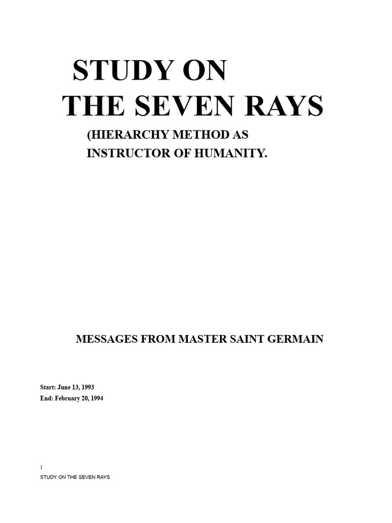 Understanding the Seven Rays of Light | PDF | Wisdom | Mind