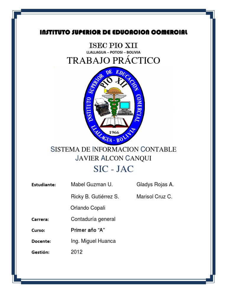 Trabajo Práctico: Sic - Jac | PDF | Depreciación | Contabilidad