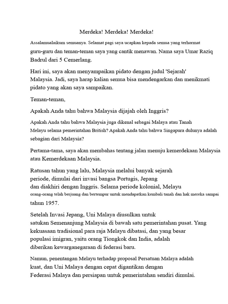 Pidato Merdeka | PDF