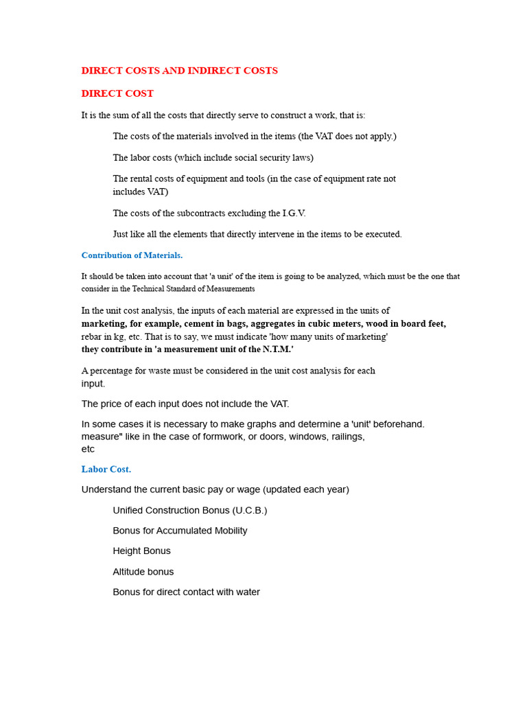 Direct and Indirect Cost Analysis Guide | PDF | Cost | Profit (Economics)