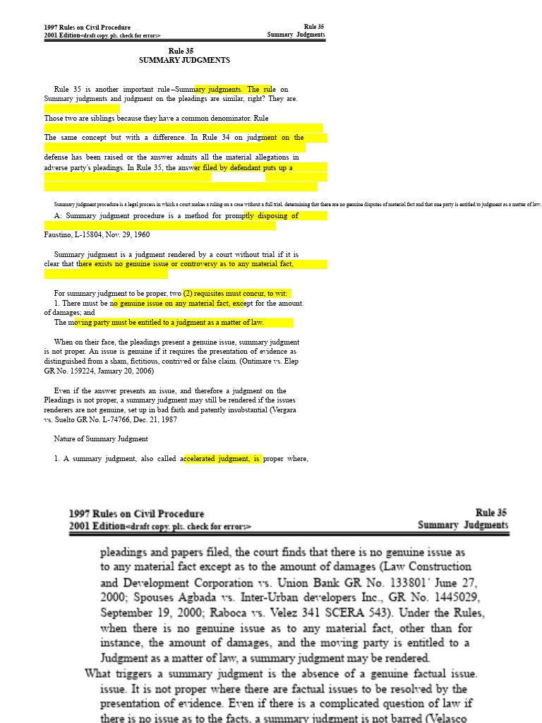Regla 35 - Juicios Sumarios | PDF | Summary Judgment | Affidavit