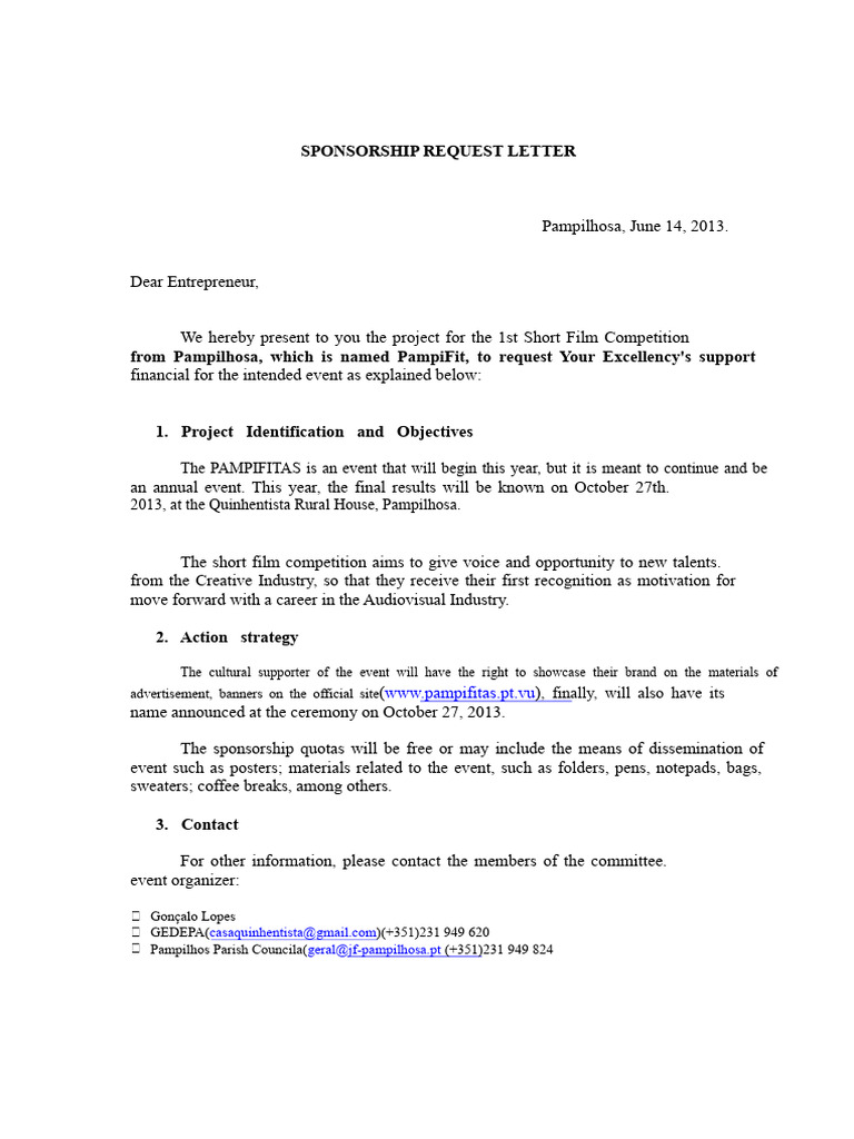Sponsorship Letter | PDF