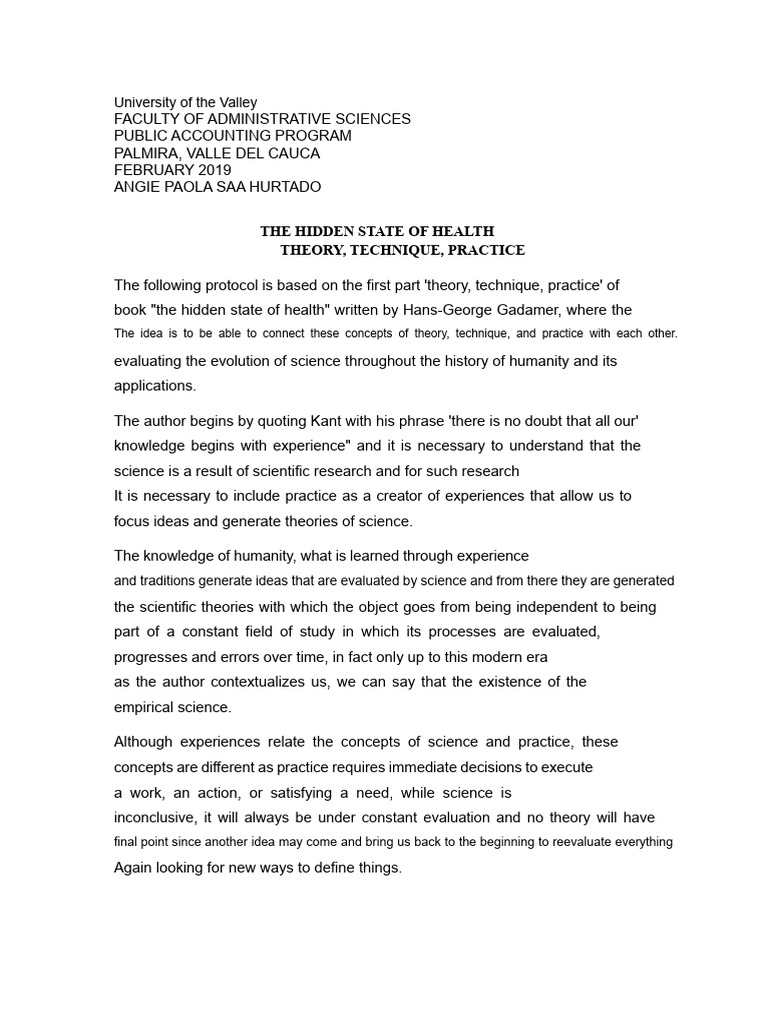 Theory and Practice in Health Science | PDF | Science | Concept
