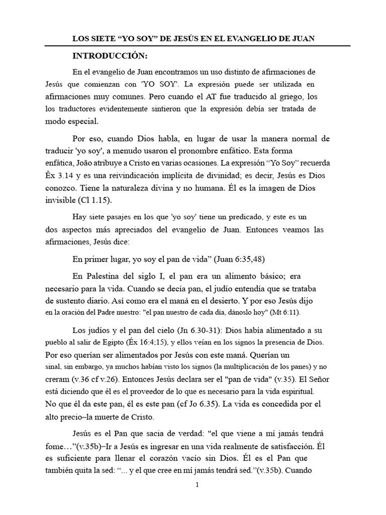 Los Siete Yo Soy en Juan | PDF | Jesús | La resurrección de Jesús