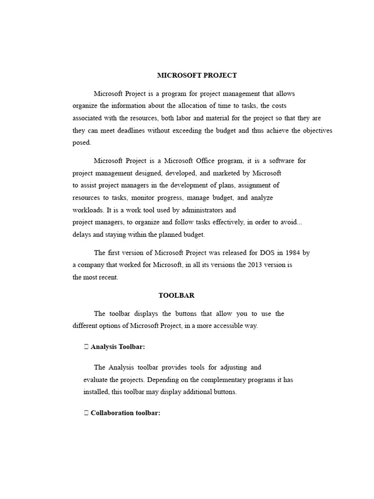 Microsoft Project Work | PDF | Project Management | Computing