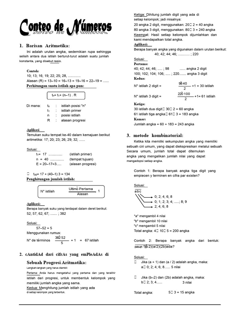 Penghitungan Angka dalam Progresi Aritmetika | PDF