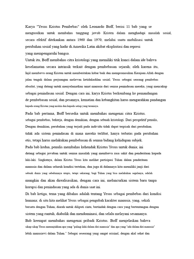 Ulasan - Yesus Kristus Pembebas | PDF