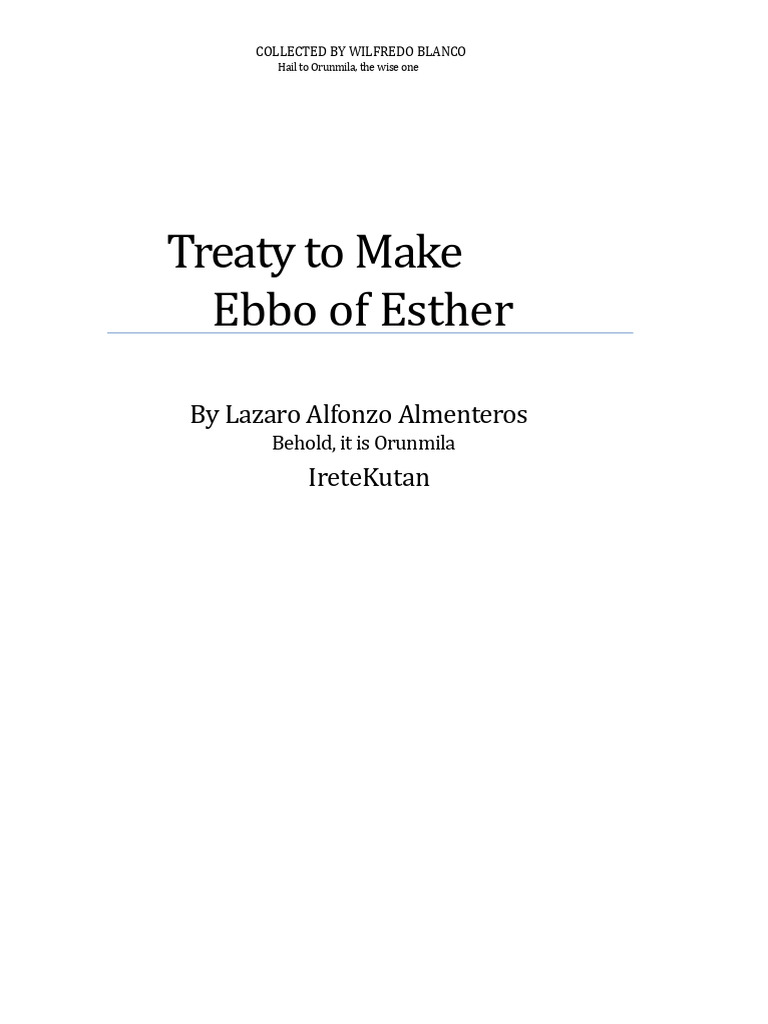 Yoruba Ebbo Ceremony Guide | PDF | Prayer