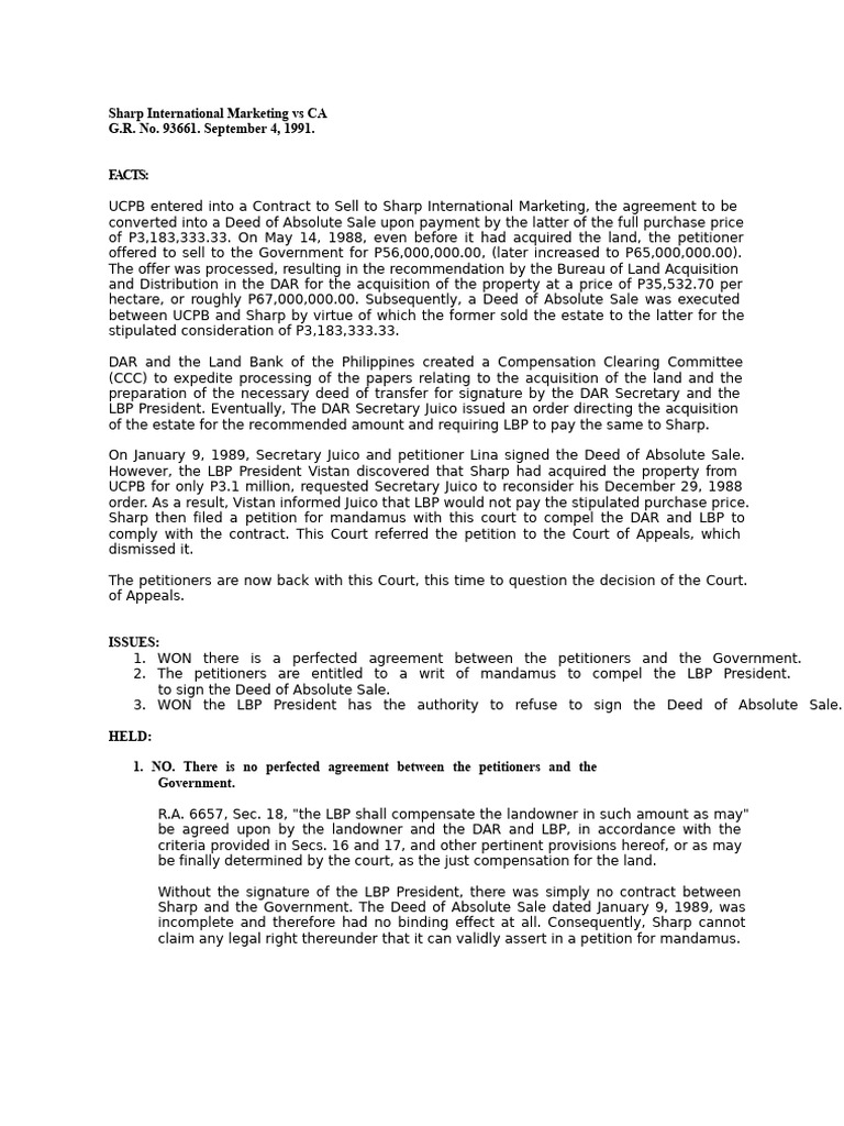 Sharp International Marketing Case Summary | PDF | Mandamus | Common Law