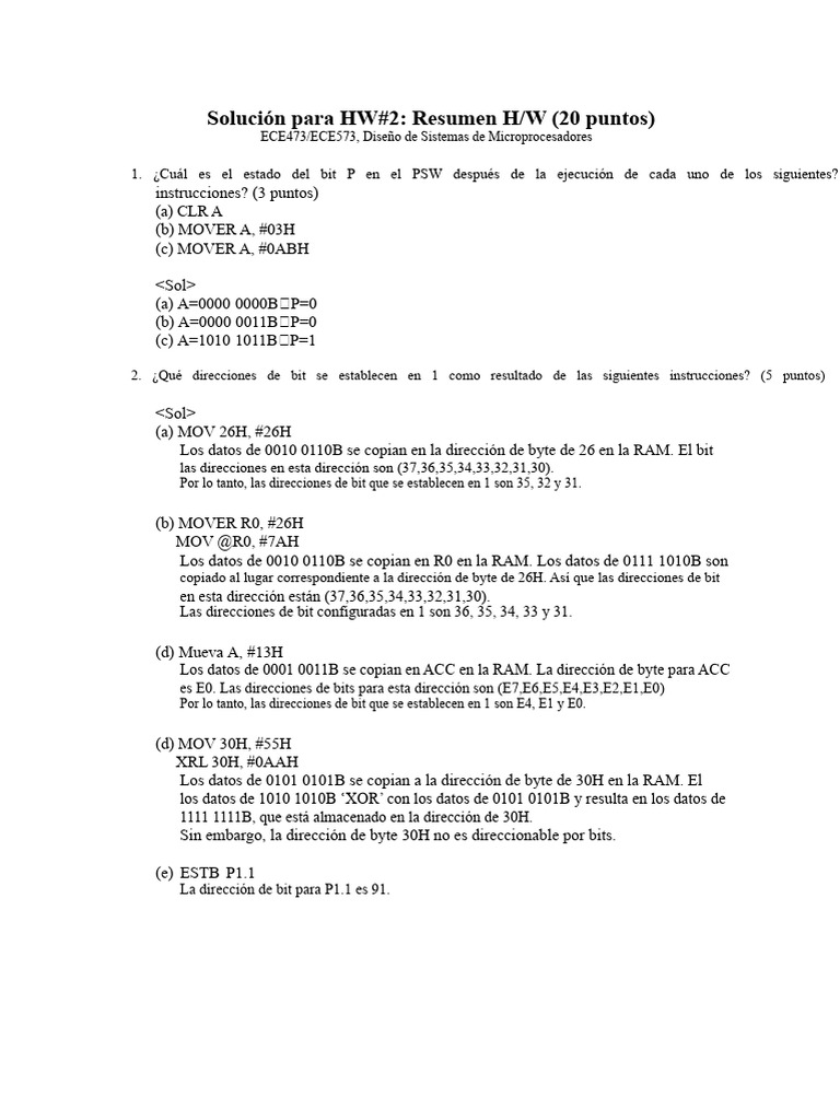HW2 Sol | PDF | Poco | Unidades de medida