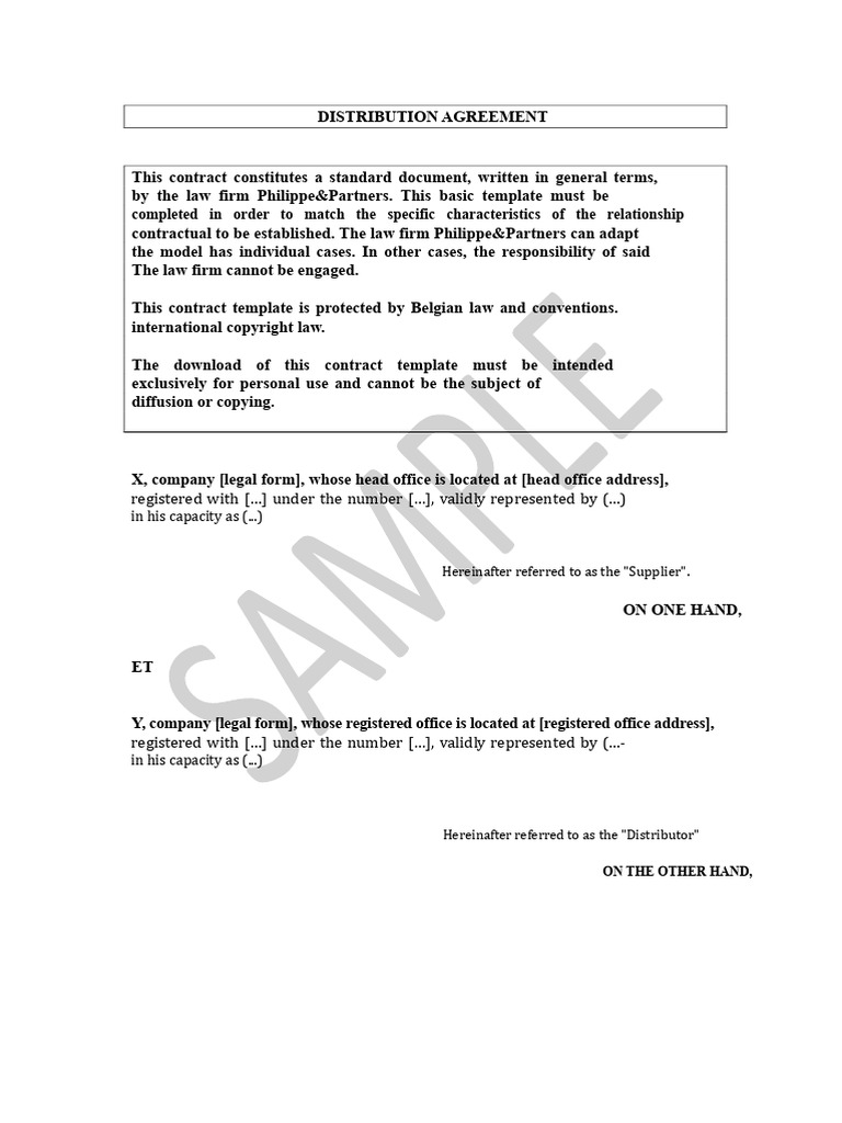 Distribution Contract Template | PDF | Justice | Crime & Violence