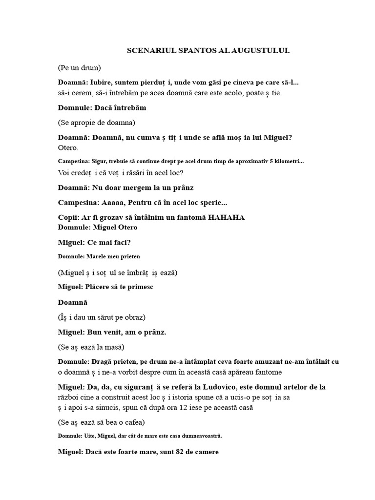 Scenariul Fanteziilor Din August | PDF