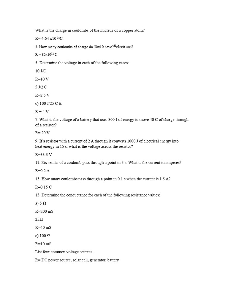 What Is The Charge in Coulombs of The Nucleus of A Copper Atom | PDF ...