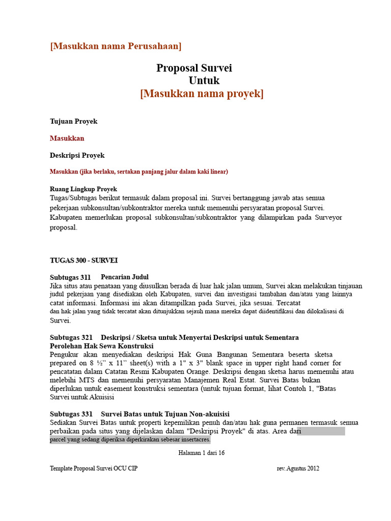 03 Template Proposal Survei | PDF