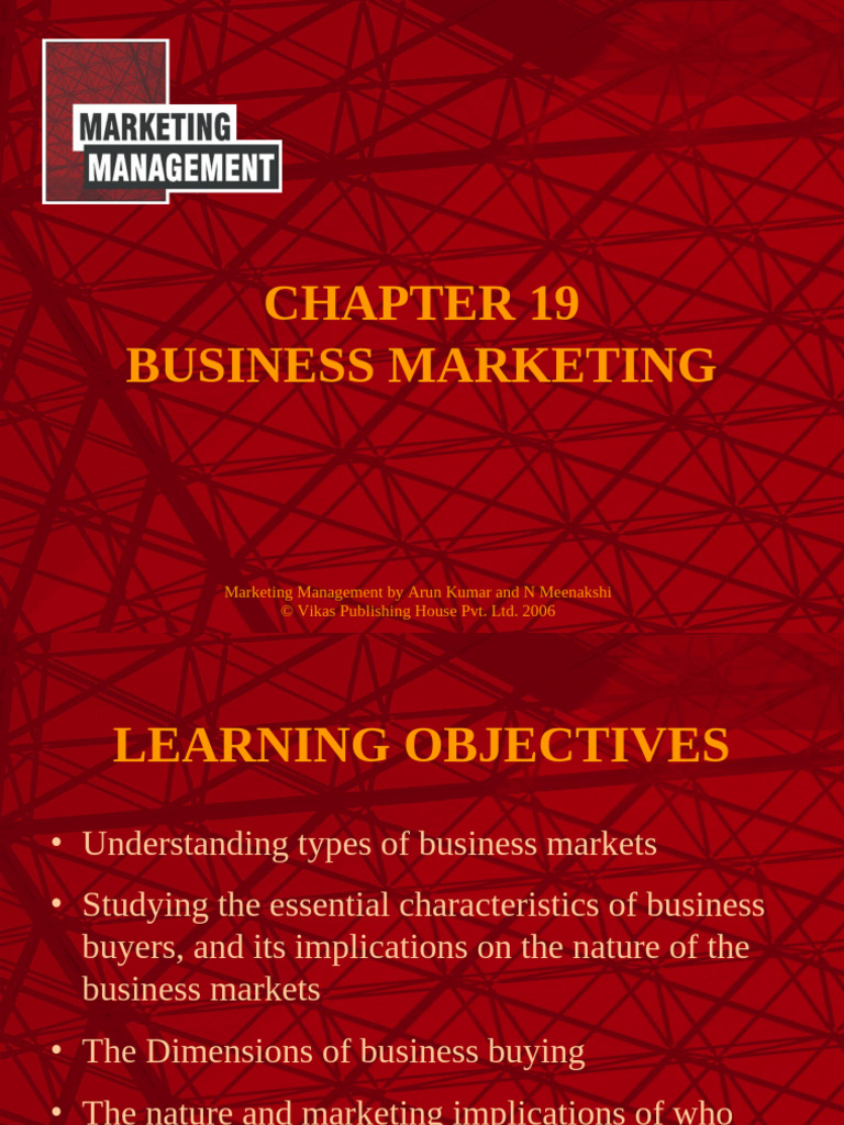 CHAPTER 19 (Business Marketing) | PDF | Marketing | Supply Chain