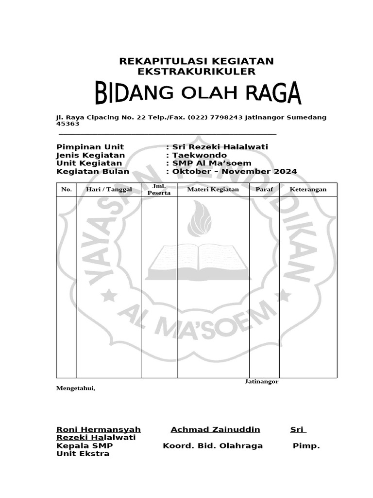 Form Ekstra Taekwondo | PDF