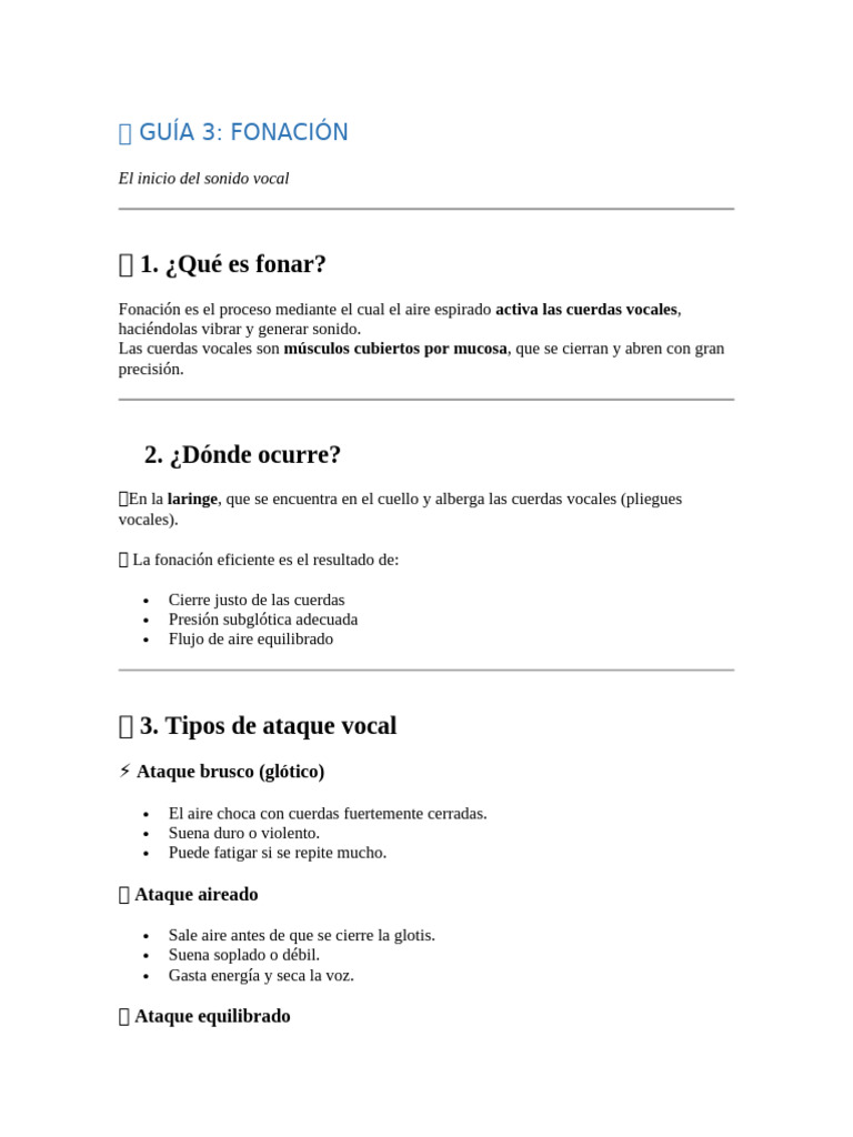 ? GUÍA 3-Fonacion y Canto | PDF