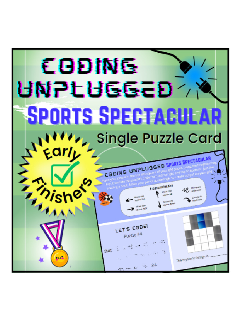 CodingUnpluggedOfflinePuzzleforMiddleSchoolSinglePuzzleCardSports 1 ...